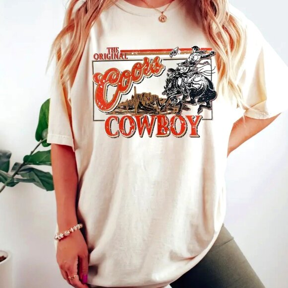 Tops | Womens Coors Cowboy Tee Shirt | Poshmark